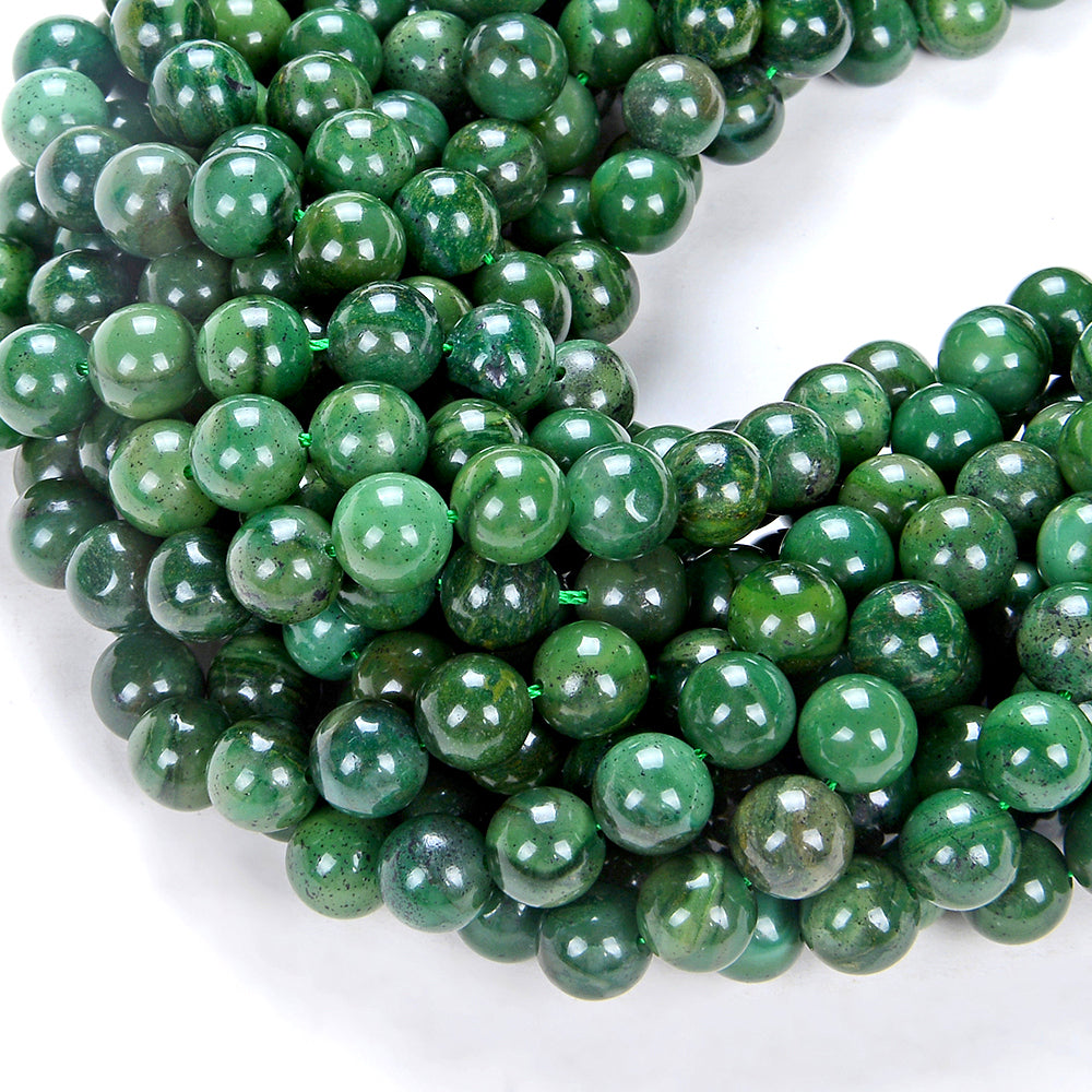 Natural African Green Jade Gemstone Grade AAA Round 6MM 8MM Loose Bead ...